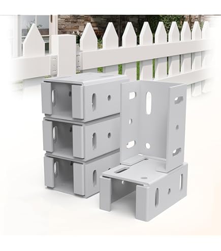 Handrail Bracket Aiwaiufu 2″ X 3.5″ White Vinyl Fence Brackets, Slotted ...