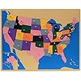 Amazon.com: Montessori USA Map Puzzle for Kids with Labeled USA Control ...