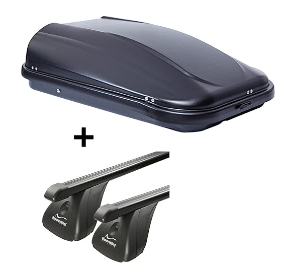 VDP Dachbox JUPRE320 320Ltr Schwarz glänzend Abschließbar + Stahl ...