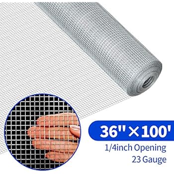 Fencer Wire 23 Gauge Galvanized Hardware Cloth with Mesh Size 1/4" x 1/ ...