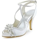 ElegantPark HP1505 Escarpins Femme Bout Ouvert Diamant Btide Cheville ...