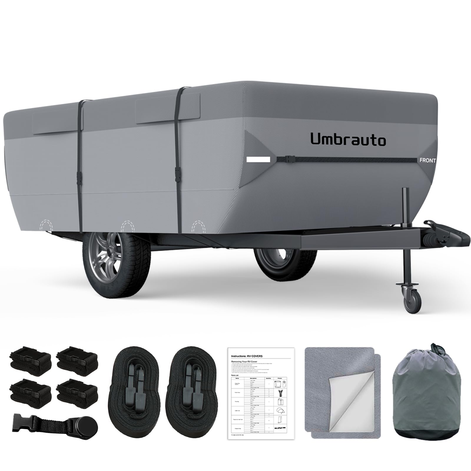 Umbrauto Pop Up Folding Camper Cover Upgraded 7 Layers Top Tent Trailer ...