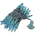 Amazon.com : Novelty Lights 100 Light Teal Christmas Mini String Light ...