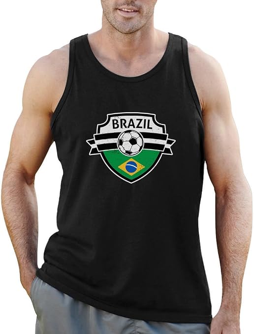 Brazil Soccer Team Fans Men's Tank Top Singlet: Amazon.co.uk: Clothing