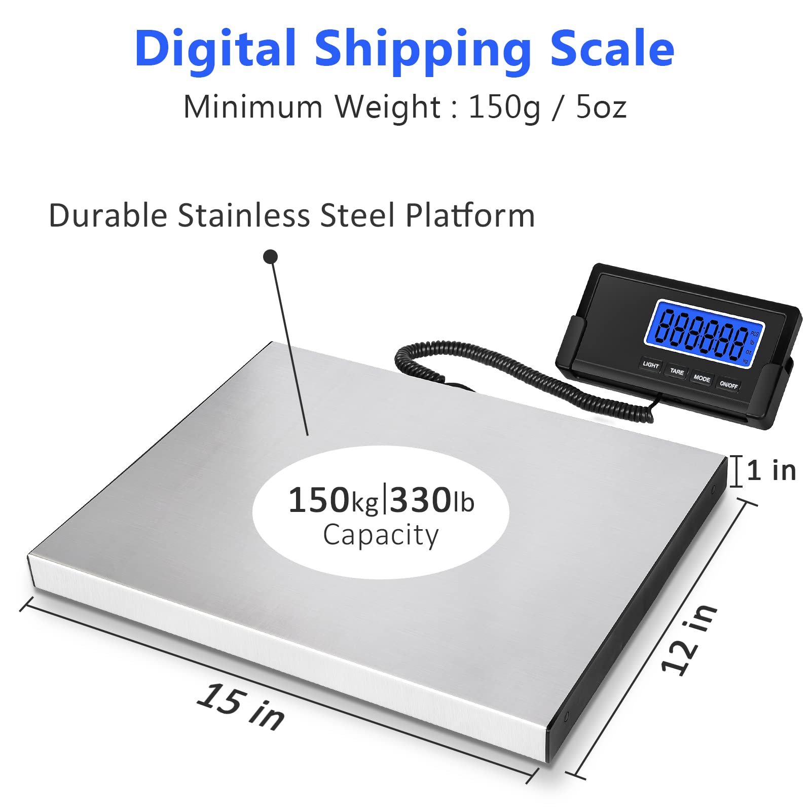 Mua Fuzion 330lbs/5 oz Digital Shipping Scale for Packages, Heavy Duty ...