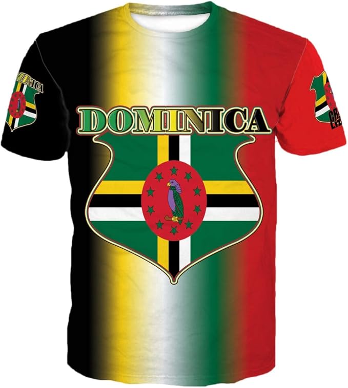 CRAZY LIZARD Dominica Flag T Shirt Men Women | Dominica T Shirt Short ...