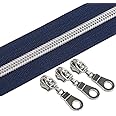 Amazon.com: #5 Silver Teeth Metallic Nylon Coil Zippers by The Yard ...