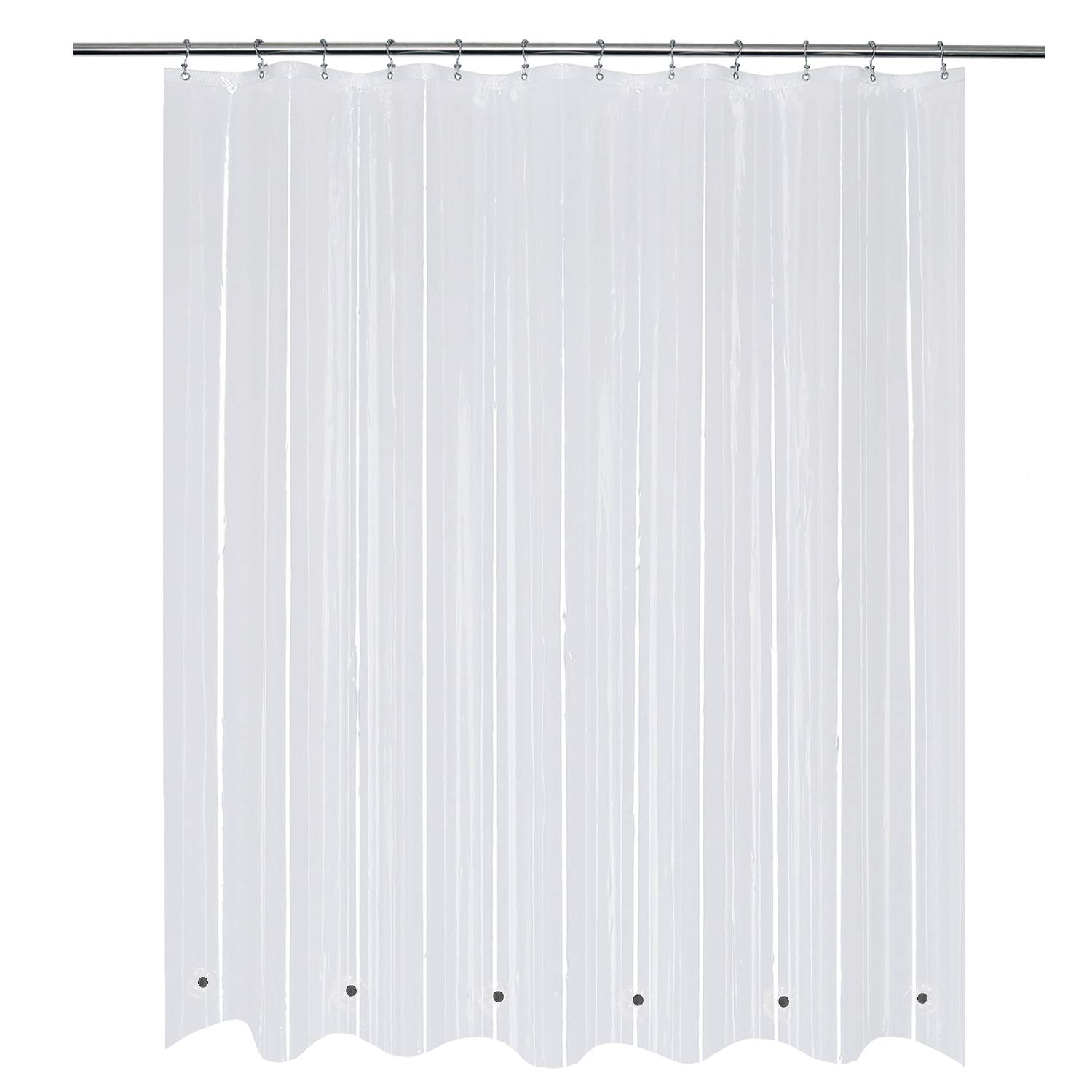 Mrs Awesome 72x68 Shorter Shower Curtain Liner with 6 Magnets Clear ...