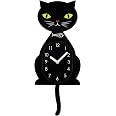 Amazon.com: Couperos Cat Wall Clock Silent Non Ticking Battery Operated ...