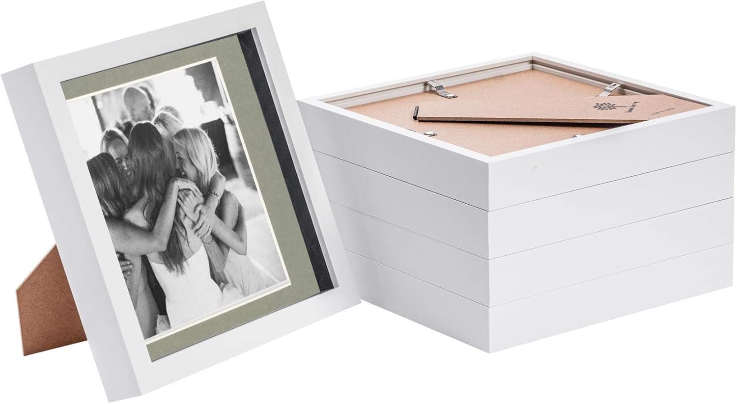 Nicola Spring 5 Piece 8 x 8 3D Shadow Box Photo Frame Set - Craft ...