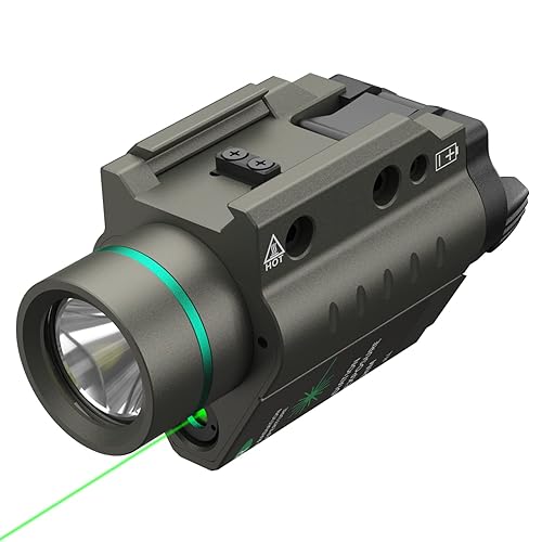 Feyachi LF-58 Green Laser Tactical Light Combo 200 Lumen LED Flashlight ...