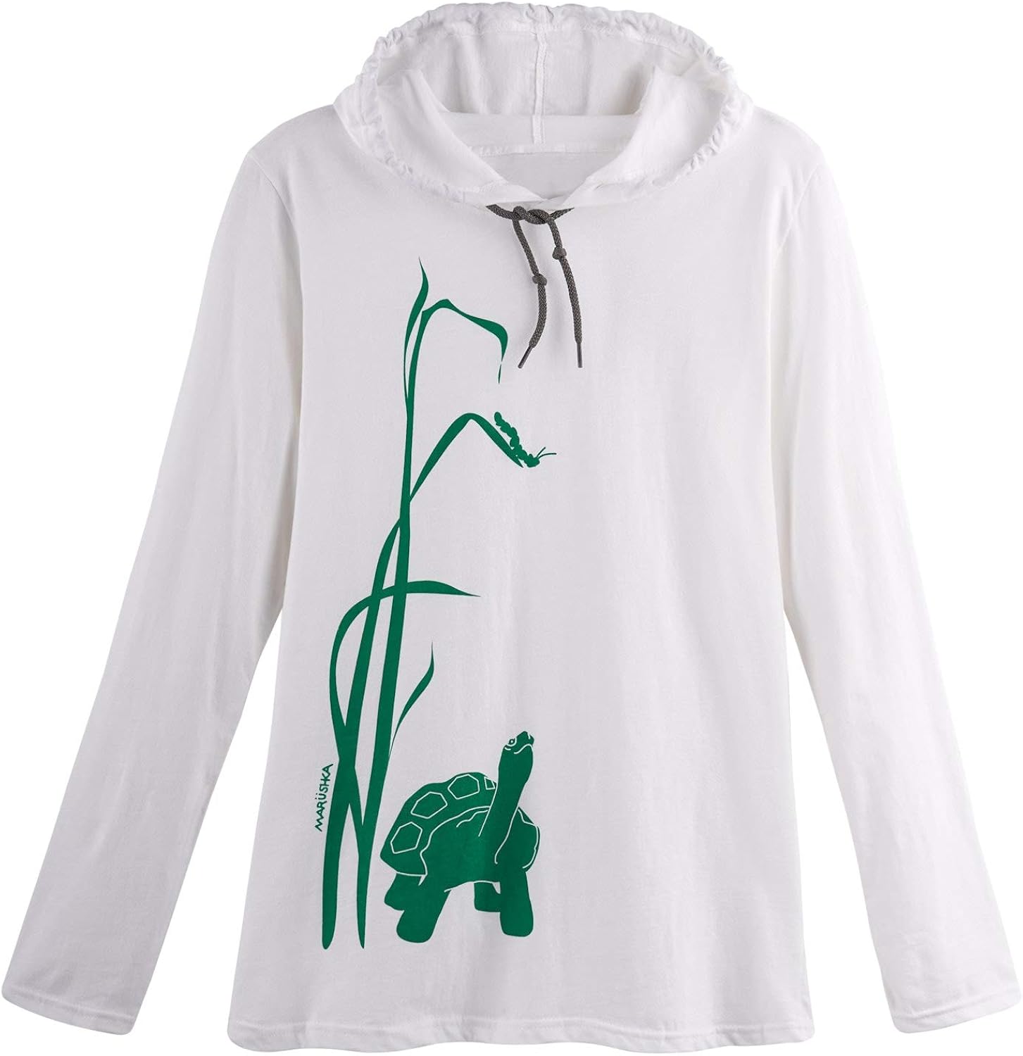 Amazon.com: MARUSHKA HANDPRINTS Women's Turtle & Caterpillar Hooded T ...