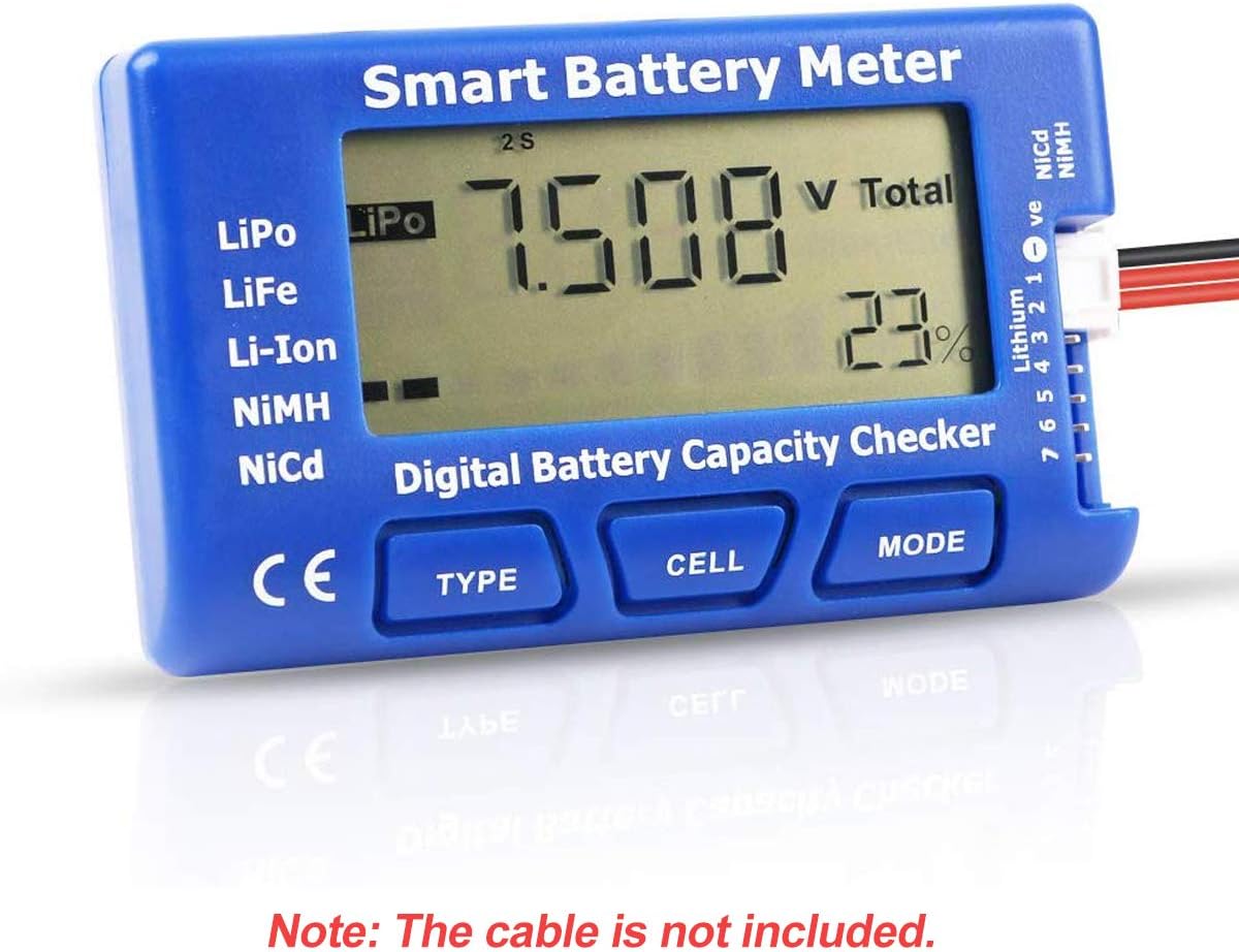 Makerfire Digital Lipo Battery Tester 5 in 1 Smart Battery Capacity ...