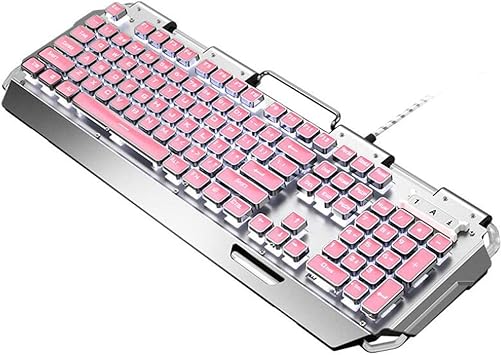 YA Clavier mécanique Rose pour Les Filles, Clavier Filaire USB, RGB ...