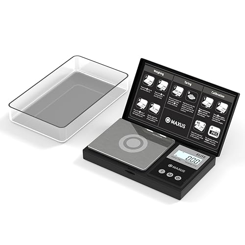 MAXUS Digital Pocket Gram Scale 500g x 0.01g High Precision with Tray ...
