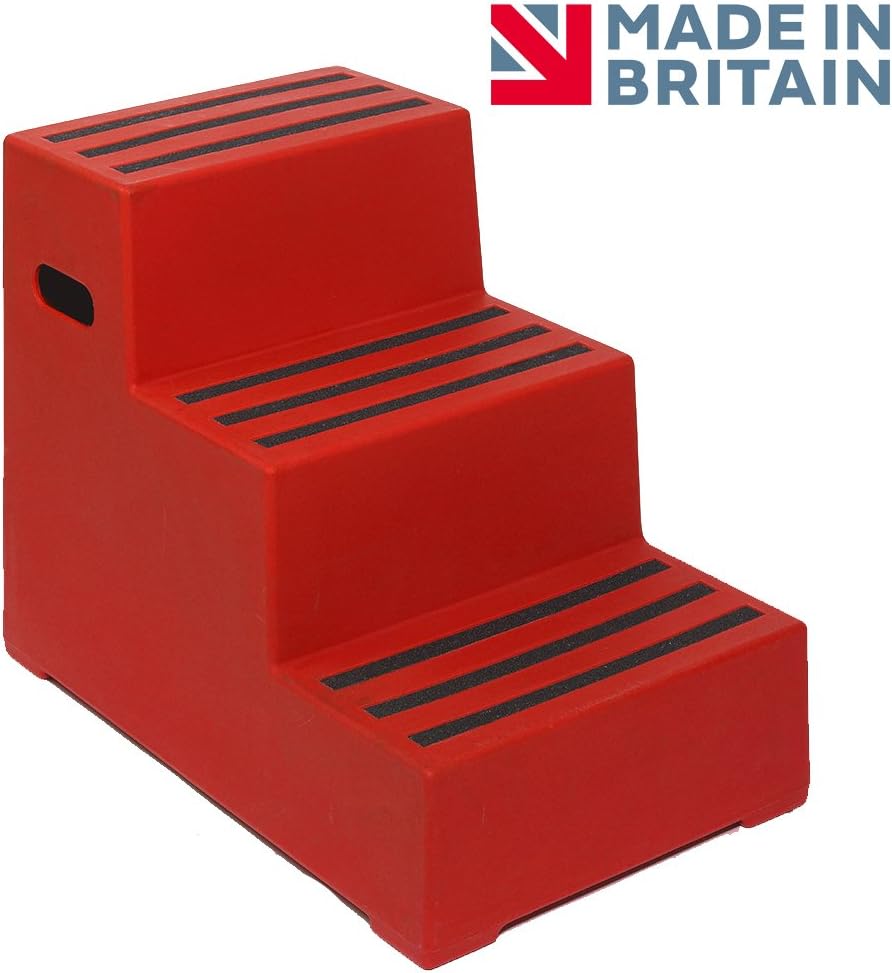 3 Tread Heavy Duty Red Plastic Moulded Safety Block Steps: Amazon.co.uk ...