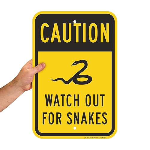 "Caution - Watch Out For Snakes" Sign By SmartSign | 12" x 18" Aluminum ...