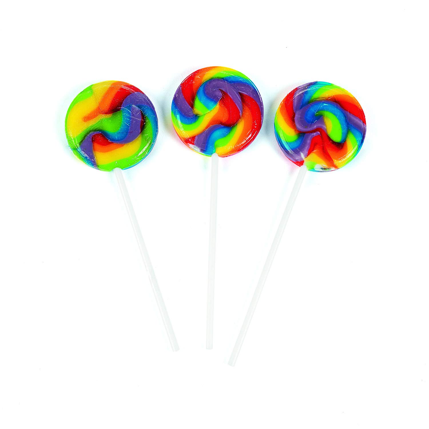 Amazon.com : Fun Express - Mini Swirl Rainbow Pops (2-Pack of 38 ...