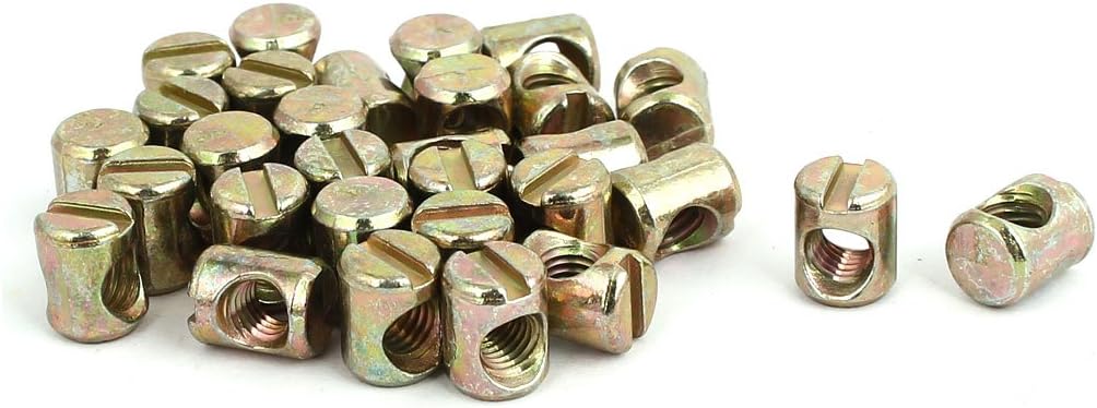 Amazon.com: uxcell M5x10mm Yellow Zinc Plated Cross Dowel Slotted ...