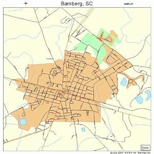 Amazon.com: Large Street & Road Map of Bamberg, South Carolina SC ...