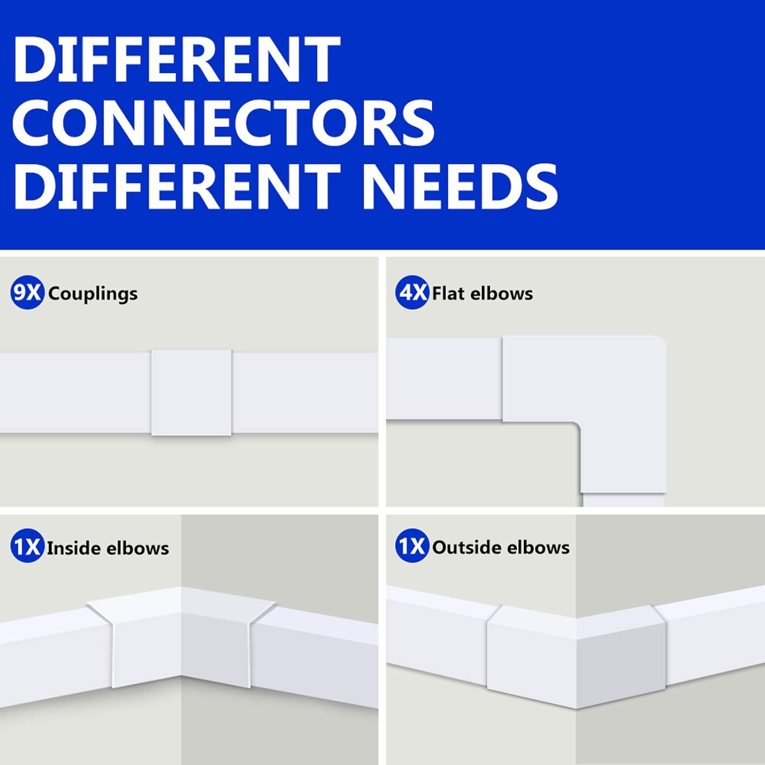 One-Cord Cable Concealer, 157in Cord Cover, PVC Wire Molding, Paintable Wire Channel to Hide a ...