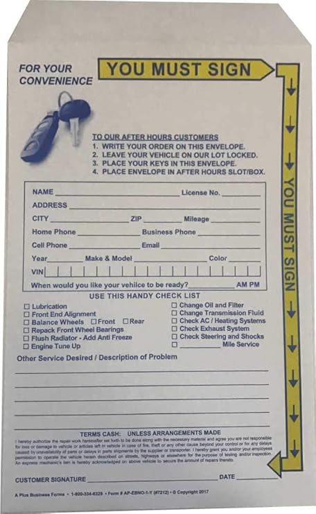 Amazon.com : Night Drop Envelopes w/ yellow highlight (500/Box) by ...