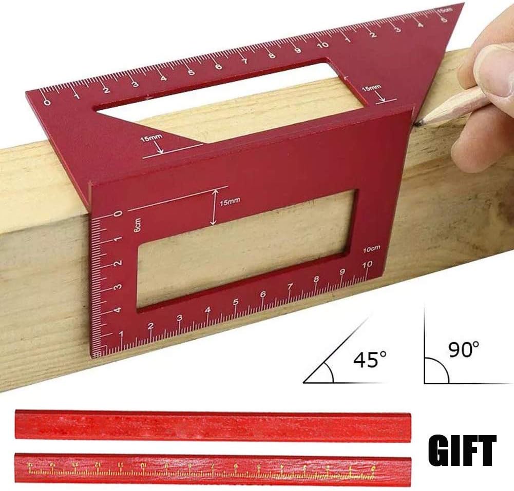 Aluminum Alloy Saddle Layout Square Gauge with 2 Pencils ...
