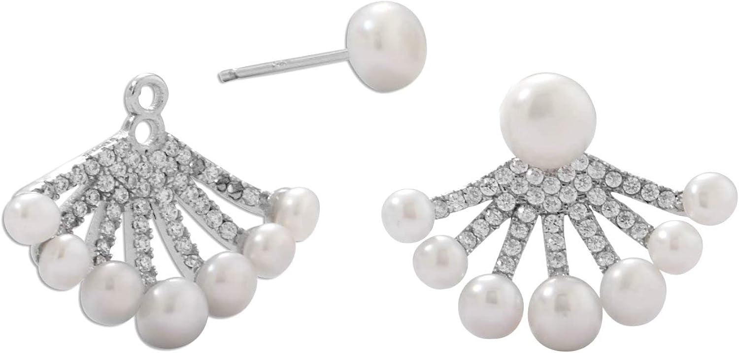 Amazon.com: Pearl Front Back Earrings with Removable Pearl Studs ...