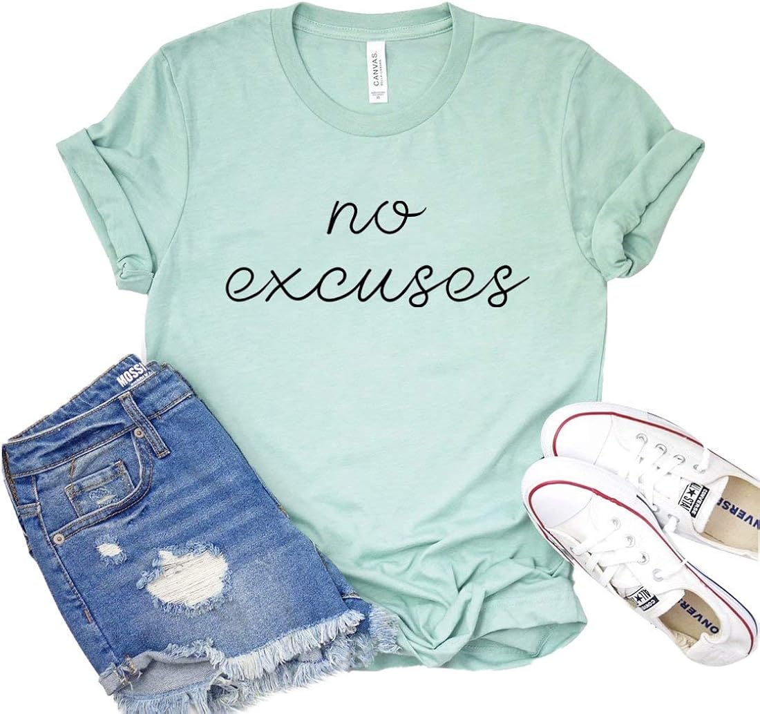 No Excuses T-Shirt Gym Tshirt Women's Workout Shirt Coach Shirts ...