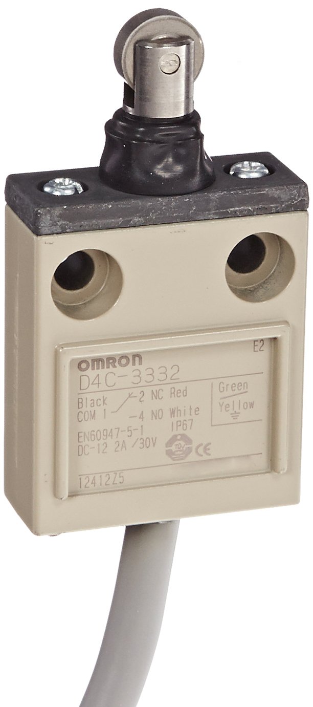 Omron D4C-3332 Compact Enclosed Limit Switch, Sealed Roller Plunger ...
