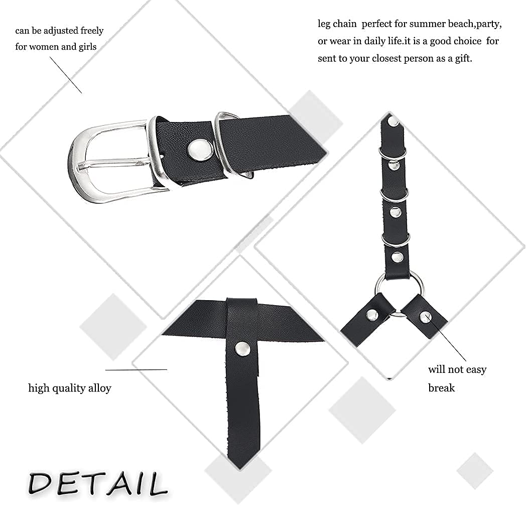 Mua BODIY Punk Leather Thigh Harness Black Rave Waist Belts Leg Garter ...
