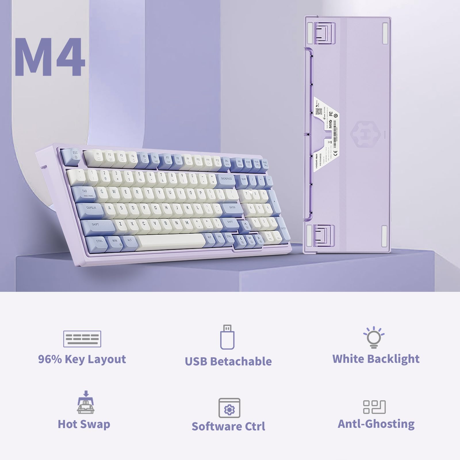 Mua Hexgears Purple Rain M4 Mechanical Keyboard, 99 Keys Hot Swappable ...