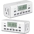 COKWEL Digital Timer Switch - 2 Pack, 7 Day Programmable, 10 On/Off ...