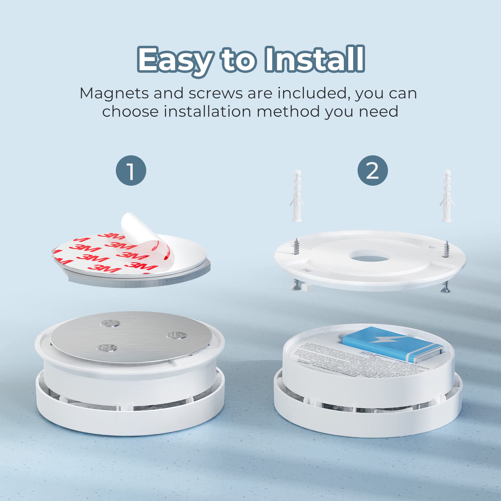 Mua Smoke Detector Fire Alarm with Magnetic Fastening Kit and Built-in ...