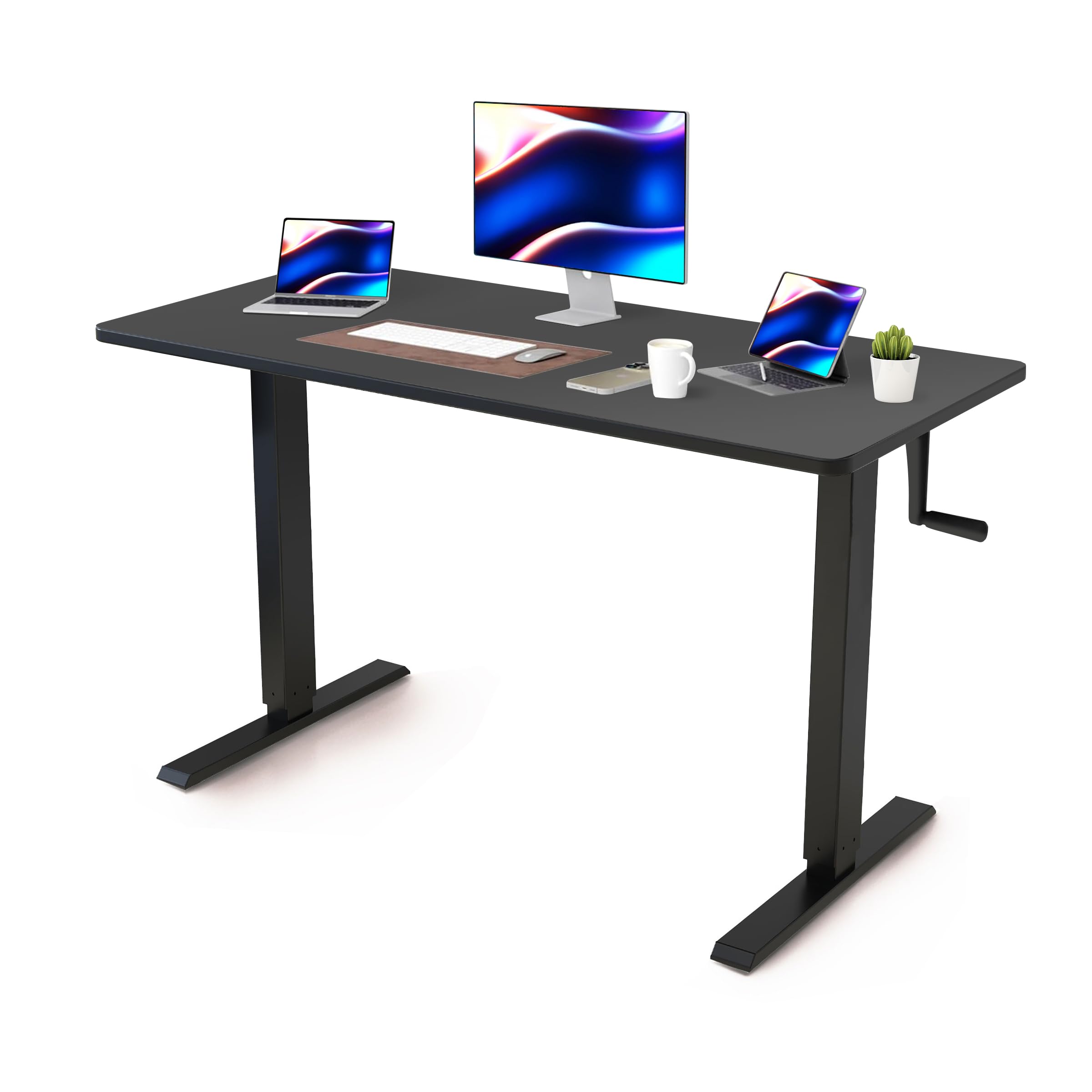 Win Up Time Whole Piece Desktop Manual Standing Desk Adjustable Height ...