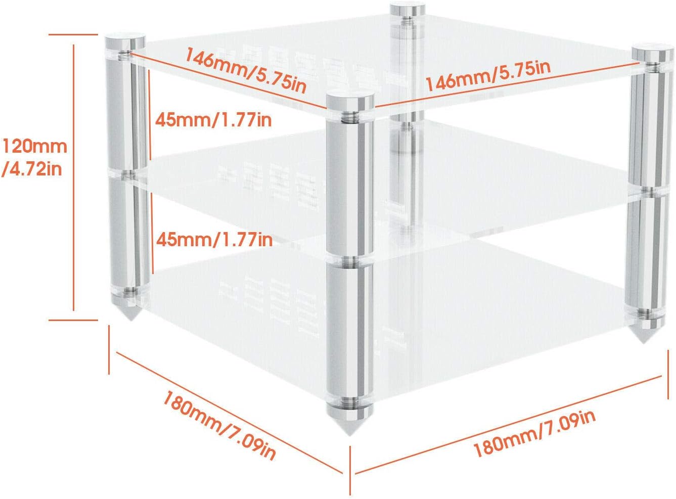 Multi-layer Acrylic Audio Rack Mount Stand for HiFi Desktop Amplifier ...