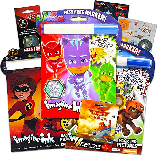 Disney Magic Ink Coloring Book Set - Bundle of 3 Imagine Ink Books for ...