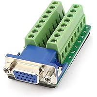 Amazon.com: uxcell a15011600ux0297 D-SUB DB15 Female 15Pin Jack Port to Terminal Brea : Electronics