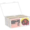 Amazon.com: Stackable Clear Plastic CD Organizer,11.9"x 8.5"CD Storage Box, Clear CD Holder Case ...