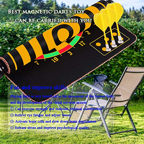 M.Q.L. Reversible Magnetic Dart Board Kids 2 Sided Rolling Bullseye ...