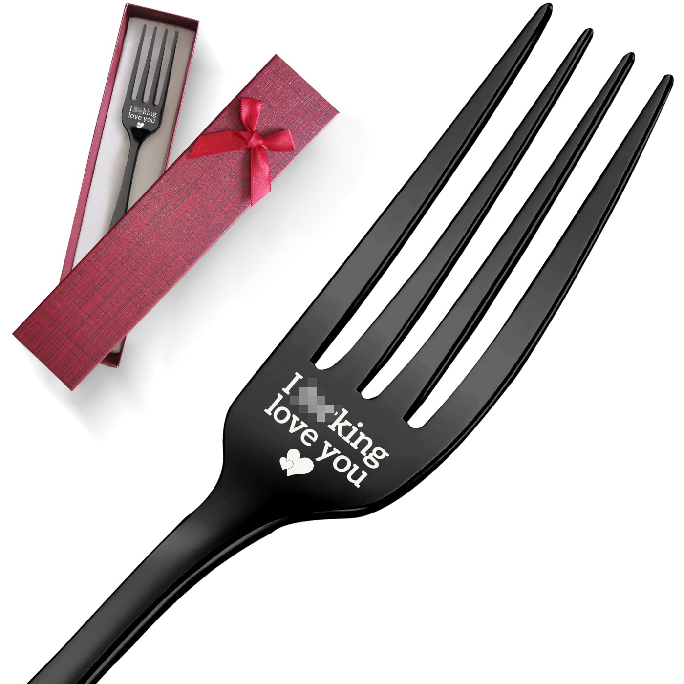 PZJIEAN I Forking Love You Black Engraved Stainless Steel Fork, Funny ...
