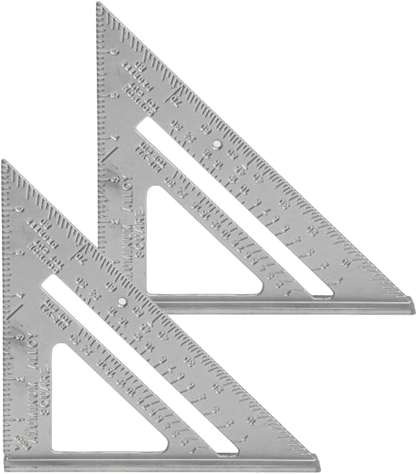 Toyvian 2pcs Carpenter Triangle Rulers, Metal Carpenter Square Rulers ...