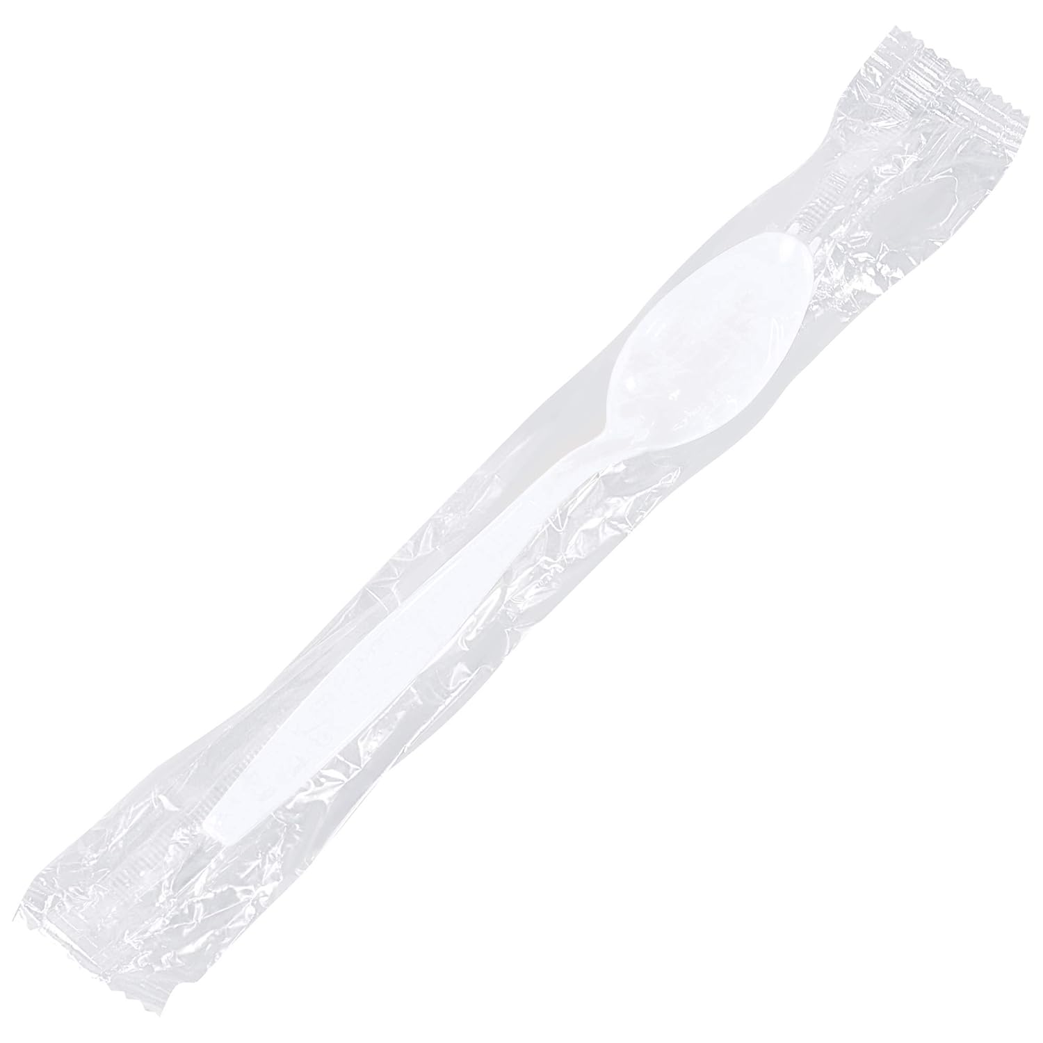 Caja Shipping Individually Wrapped White Plastic Spoons, White, 1000/Case