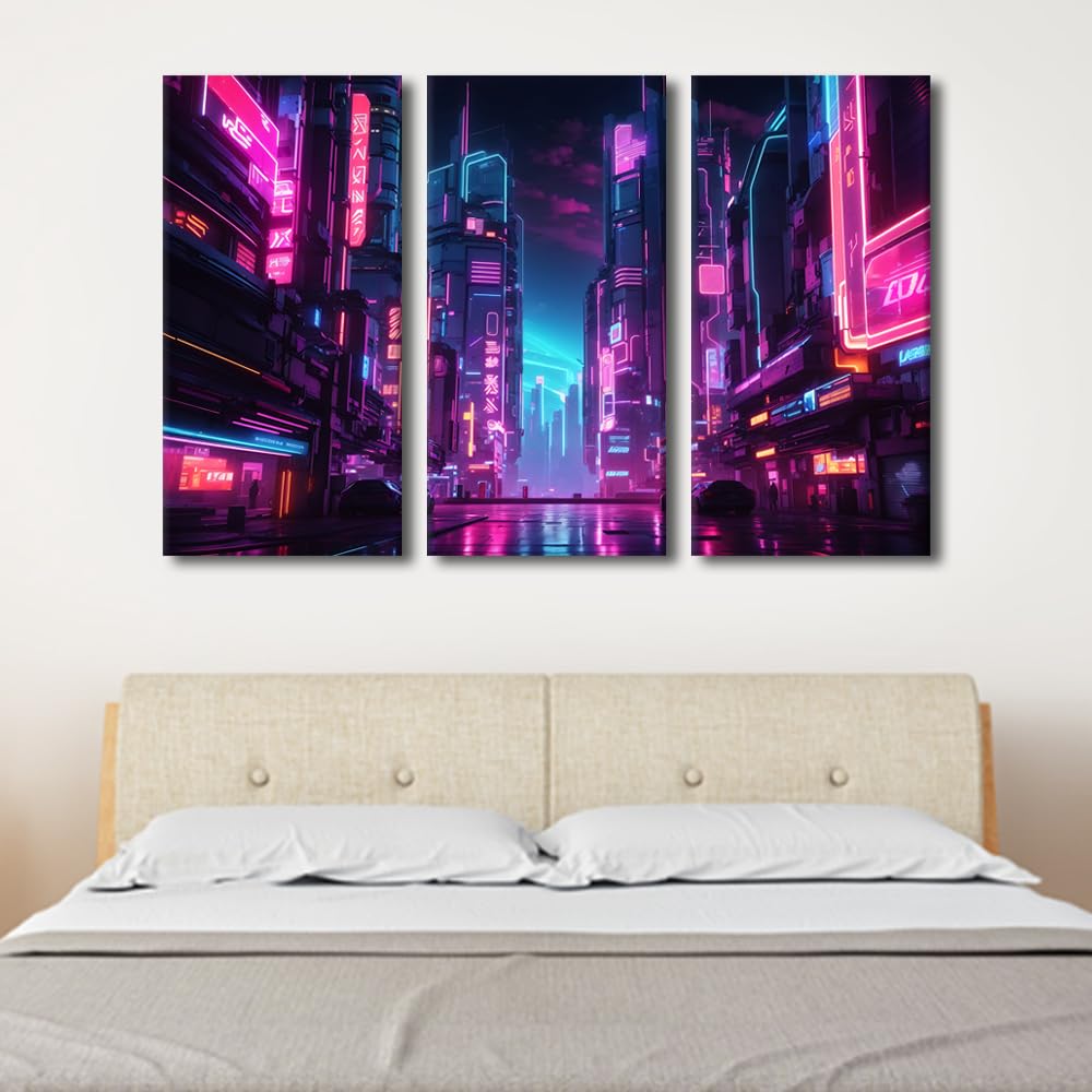 Home Decorations for Living Room Cyberpunk Wall Decor Multi Panel Wall ...