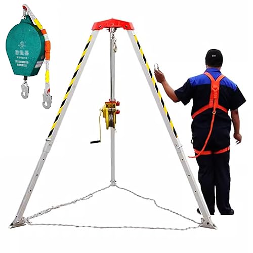 ERRULAN Confined Space Tripod Kit - 1200lbs Winch/Fall Arrester/Safe ...