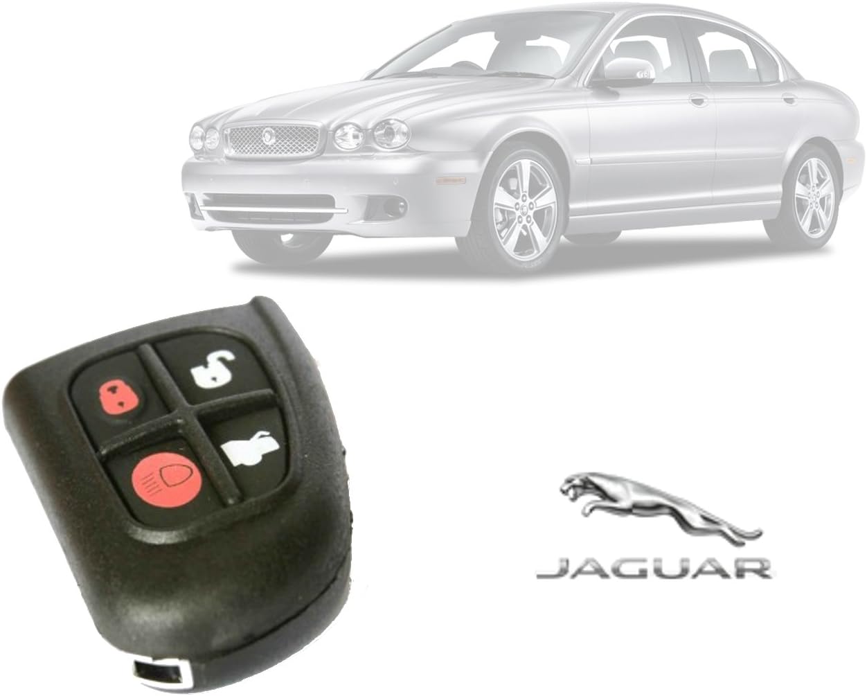 Jaguar X type S type XJ 4 Button Remote Key FOB Case Shell: Amazon.co ...