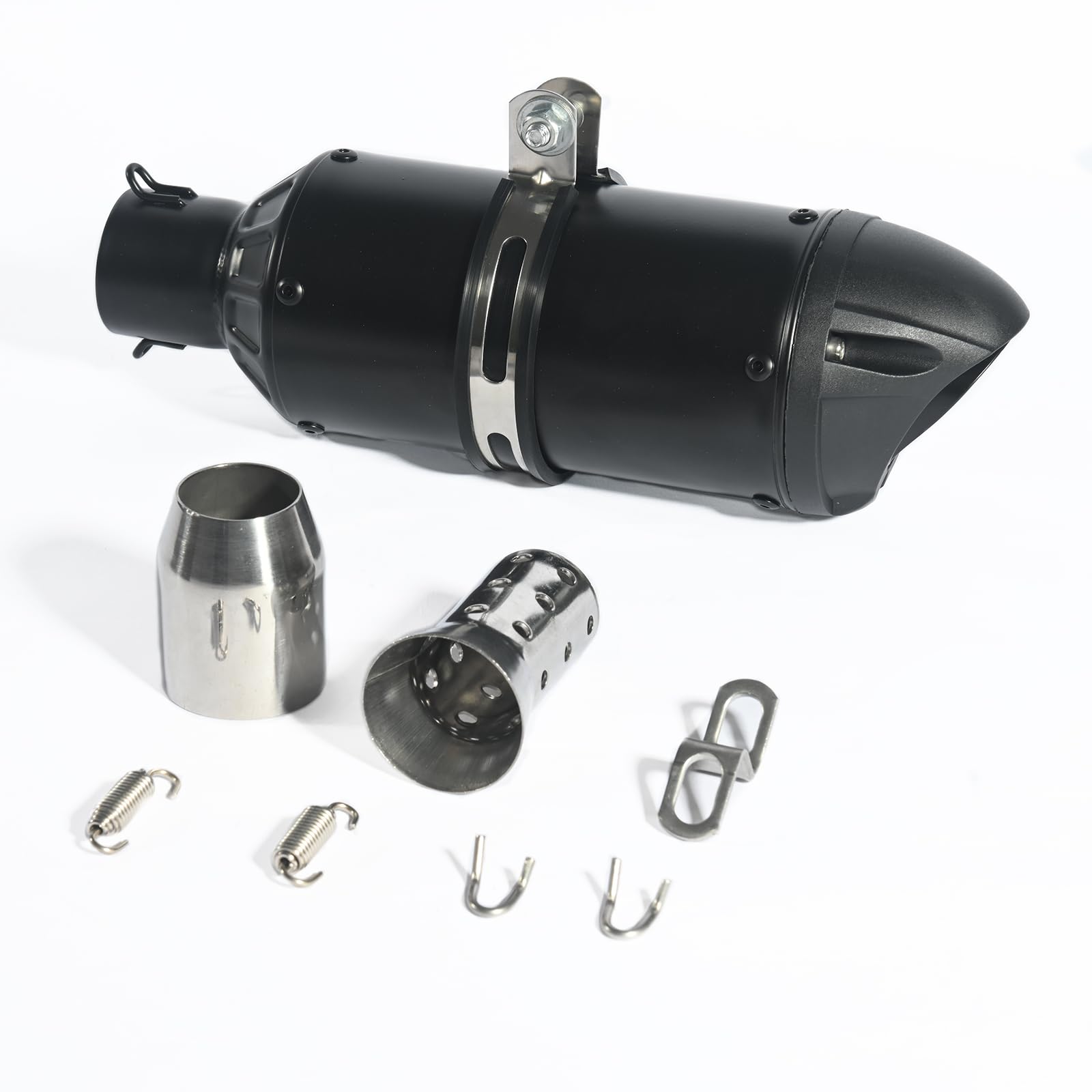 Universal Motorcycle Muffler Slip on Exhaust, 1.5-2" Inlet Exhaust Pipe ...