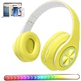 Amazon.com: Bluetooth Over Ear Headphones ,Colorful LED Lights ...