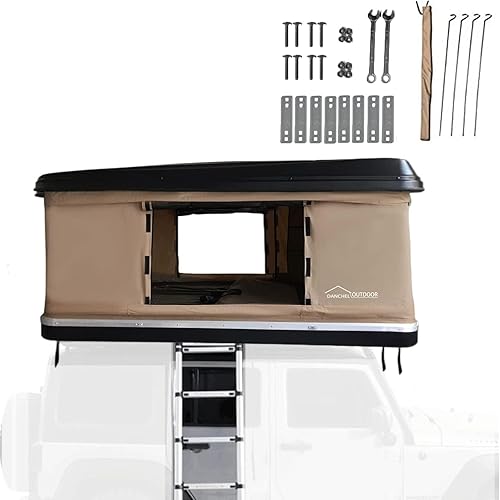 DANCHEL OUTDOOR 3 Person Clamshell Hardshell Rooftop Tent for Camping ...