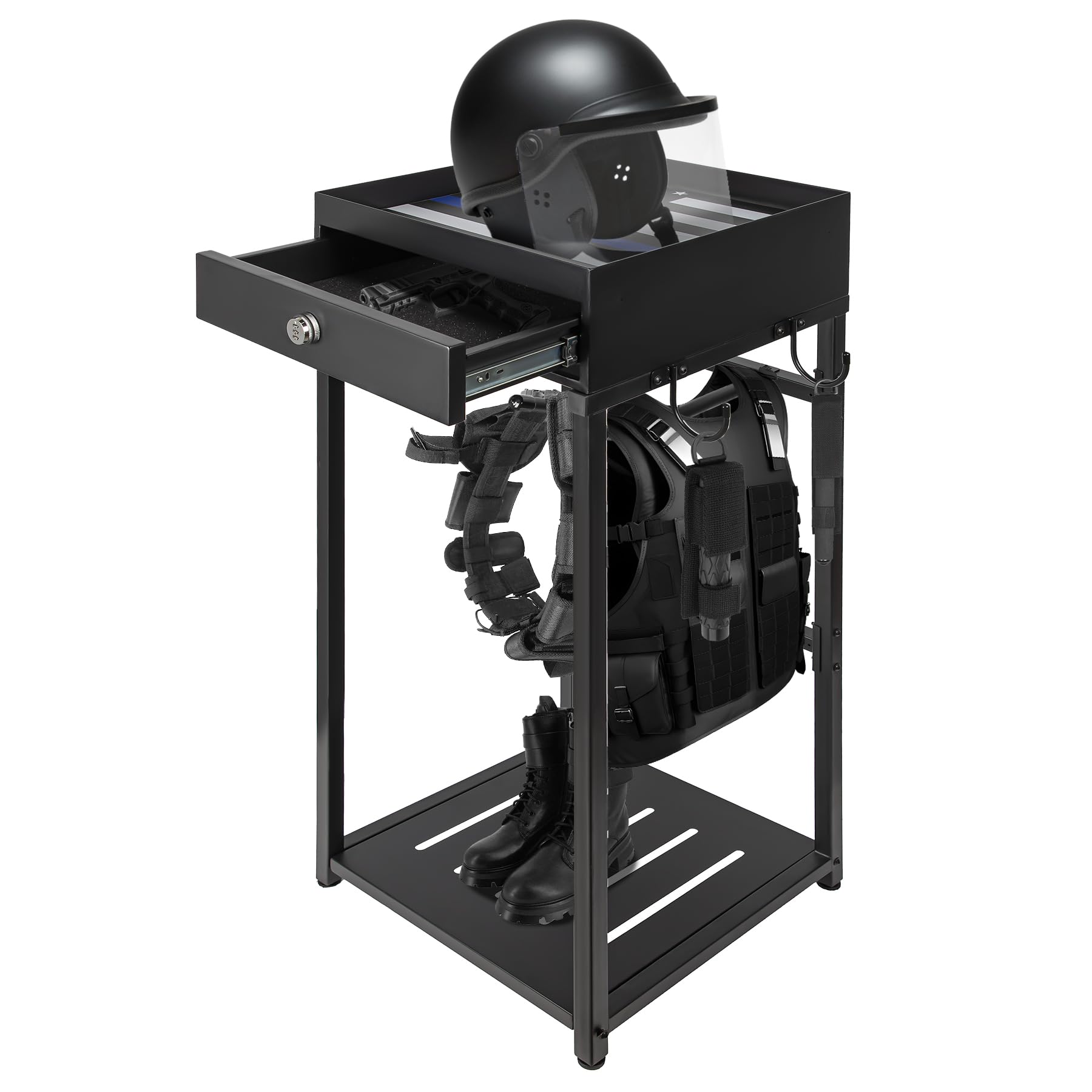 Neoaider Police Gear Stand with Gun Storage 42" x 18" x 18”, Police ...
